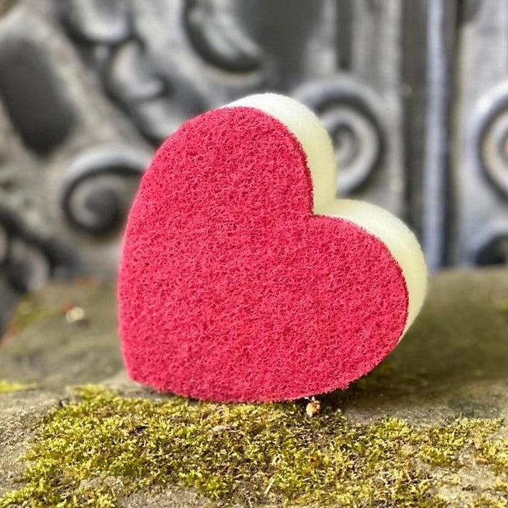 Frenchic Red & White Heart Shaped Sponge